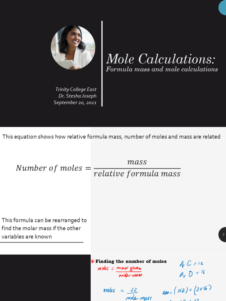 Mole Calculations. September 20 2021 Session | PDF