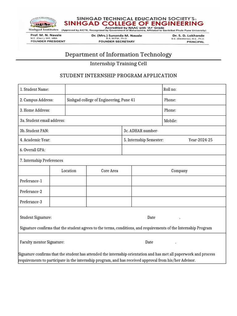 Internship Format NEP 24-25 | PDF | Internship | Job Hunting