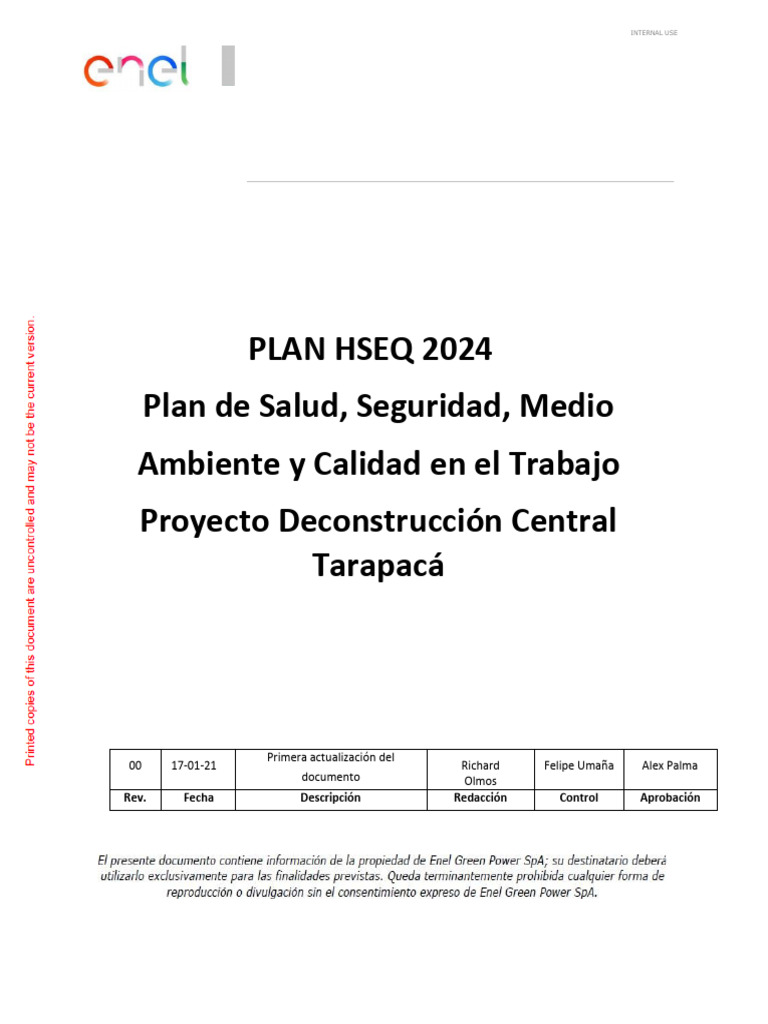 Plan HSEQ 2024: Salud y Seguridad en Chile | PDF | Seguridad y salud ...