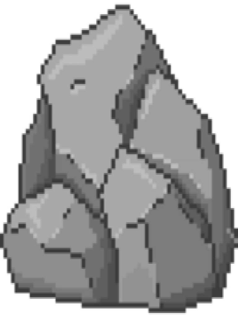 A Retro Styled Pixel Art Illustration of A Sharp Gray Rock With Many ...