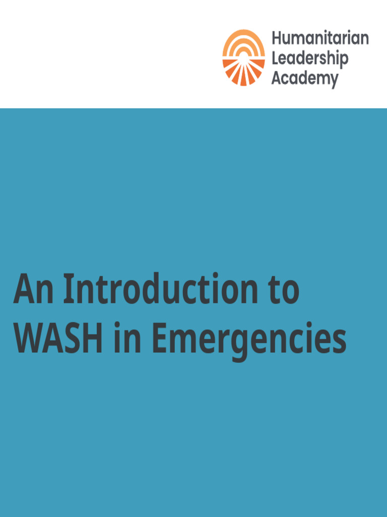 An Introduction To WASH in Emergencies | PDF