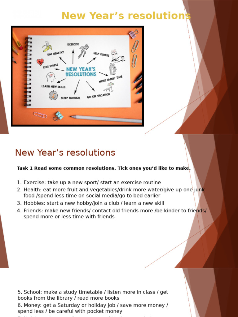 New Years Resolutions Presentation | PDF