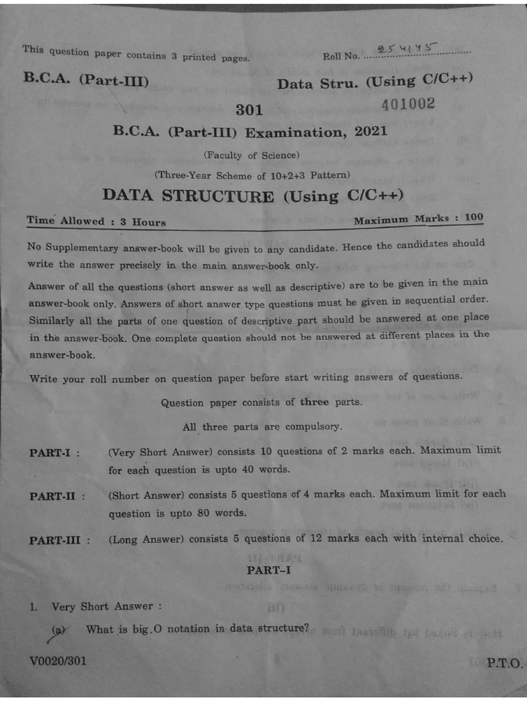 2021 dsa pyq ru | PDF