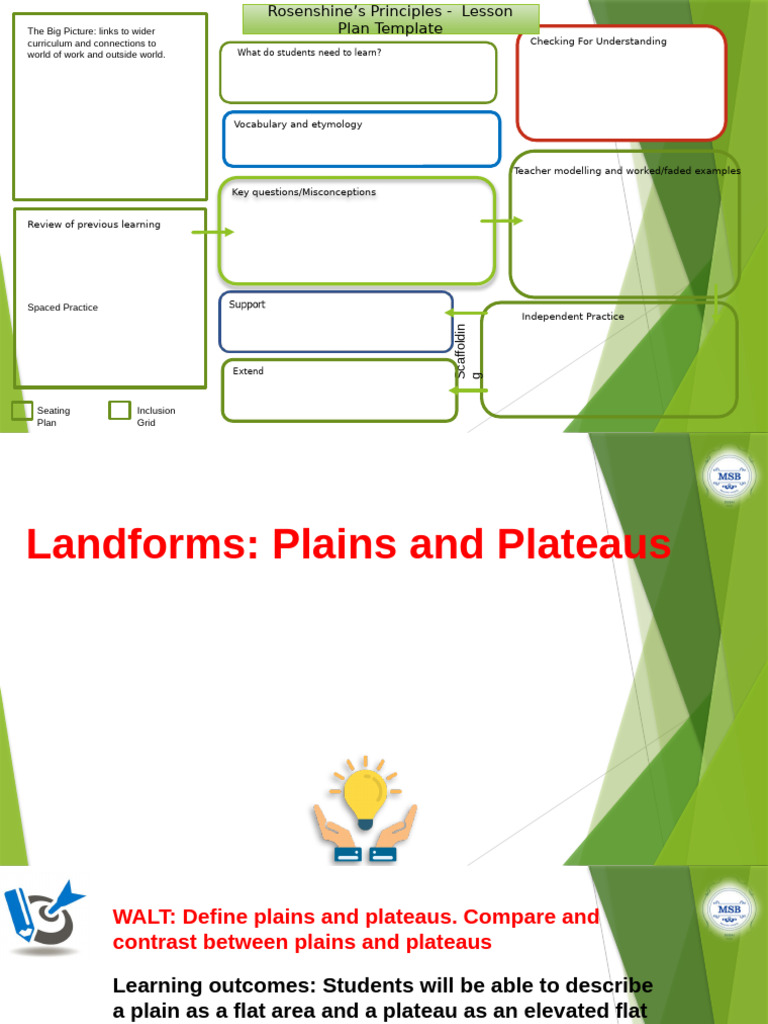 L1-Sep W3 - Plains and Plateaus | PDF | Plateau | Agriculture