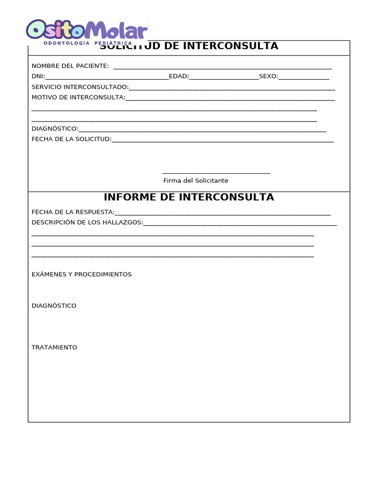 Formato de Solicitud de Interconsulta | PDF