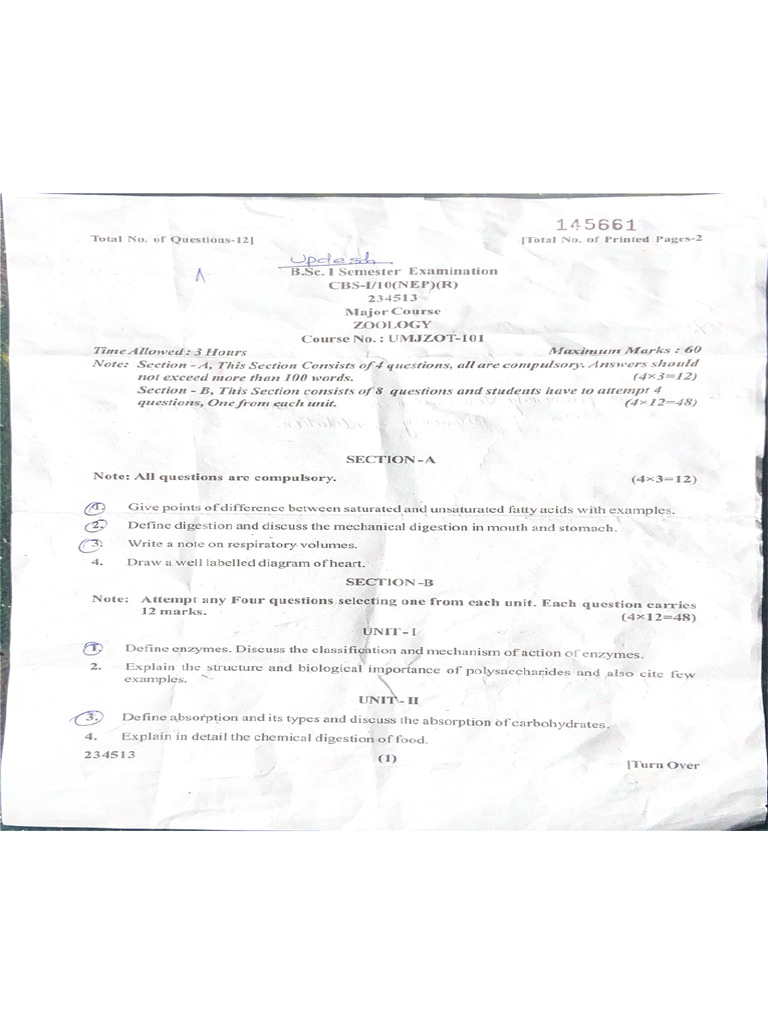 1st Sem Question Paper | PDF