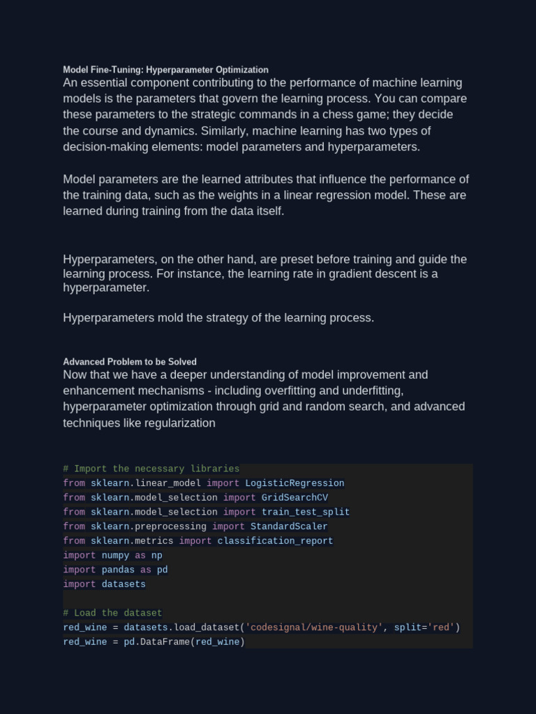 Model Fine-Tuning_ Hyperparameter Optimization | PDF | Standard Deviation | Statistical Analysis
