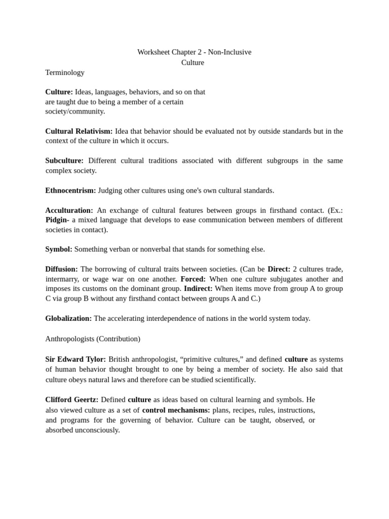 Socy 3301 Ch. 2 Worksheet | PDF