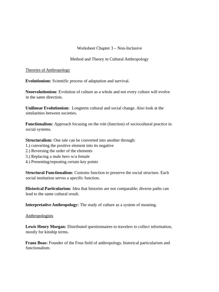 Socy 3301 Ch. 3 Worksheet | PDF