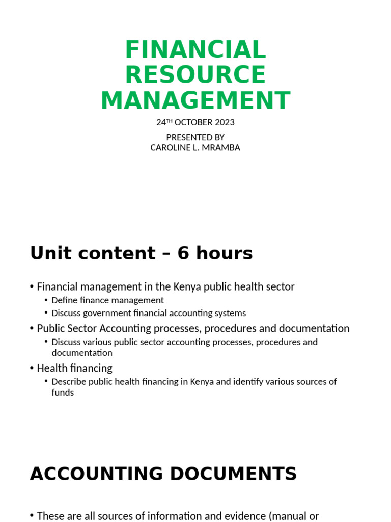 Financial Resource Management II | PDF | Budget | Payments