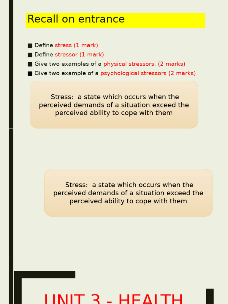 B1 PP8 9 Life Events and Daily Hassles 4 | PDF | Stress (Biology ...