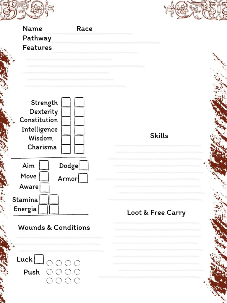 Please Print Character Sheet | PDF