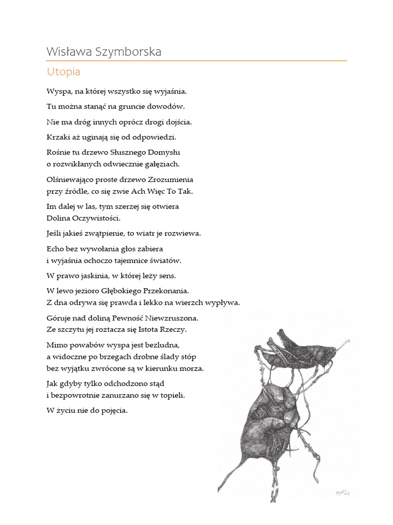 Wisława Szymborska Utopia | PDF
