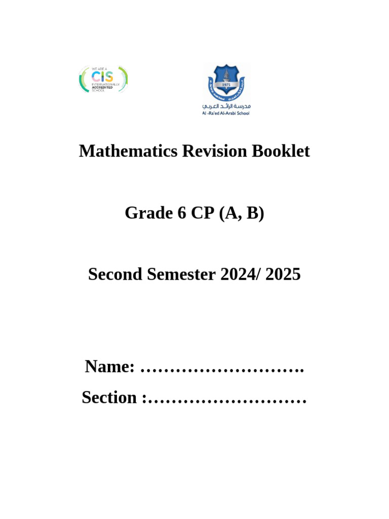 Revision Booklet second semseter (1) | PDF
