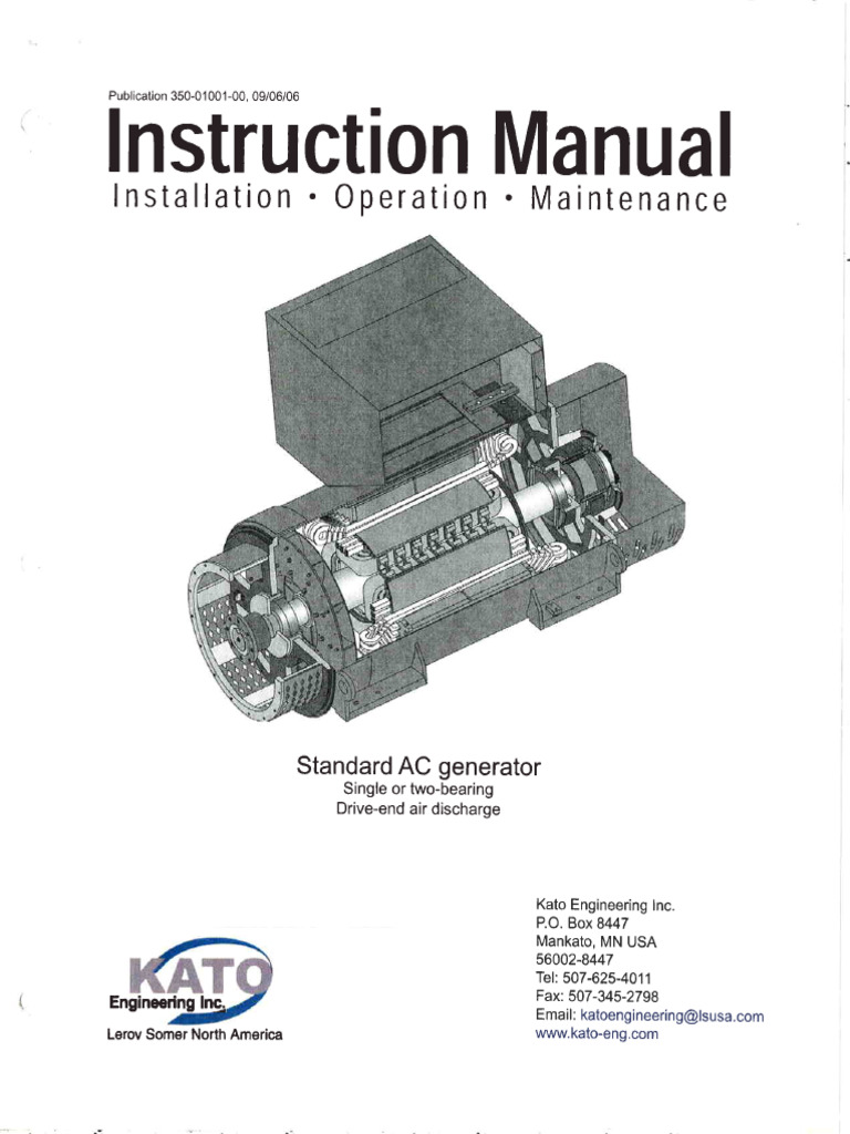 Kato - Standard AC Generator - Installation, Operation, Maintenance ...
