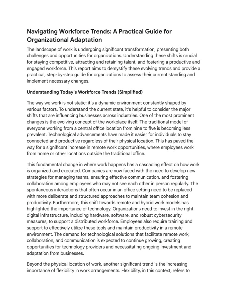 Workforce Trends - Simple Implementation Plan | PDF | Performance Indicator | Employment