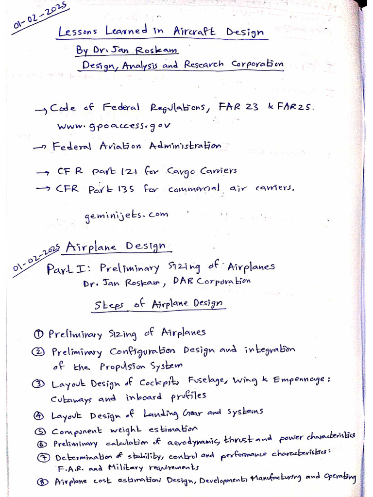 Airplane Design Part 1 Book by DR Jan Roskam 1738476506 | PDF