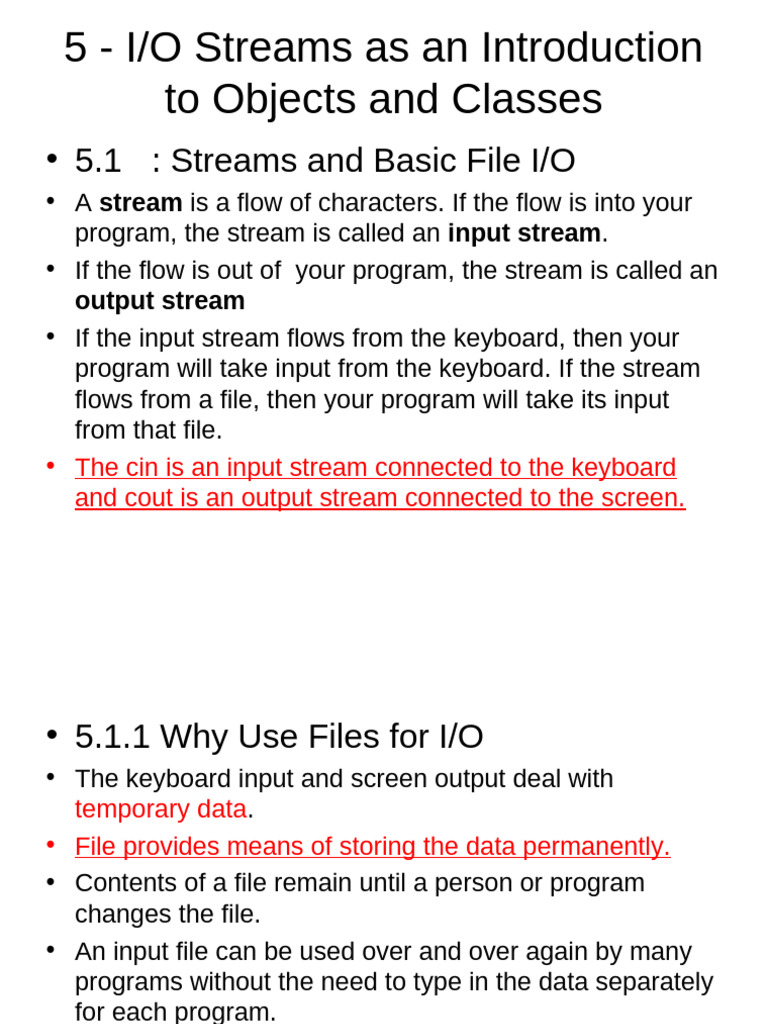 5 Input Output Streams As An Introduction Pdf Computer Science