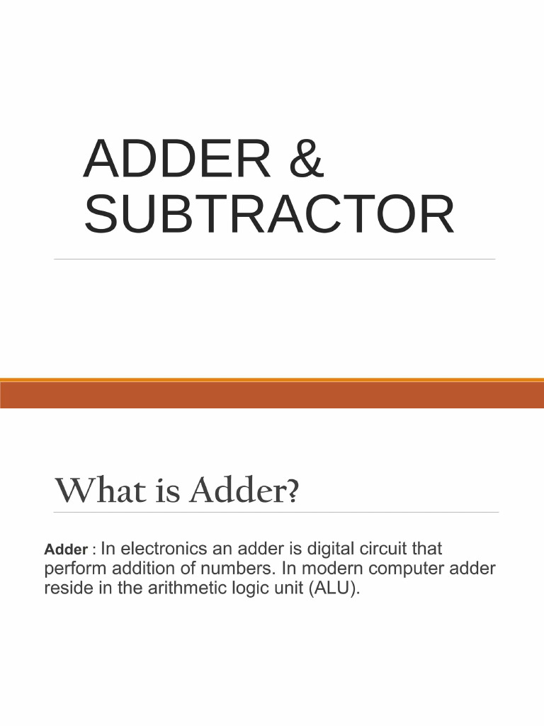 Adders & Subtractors | PDF