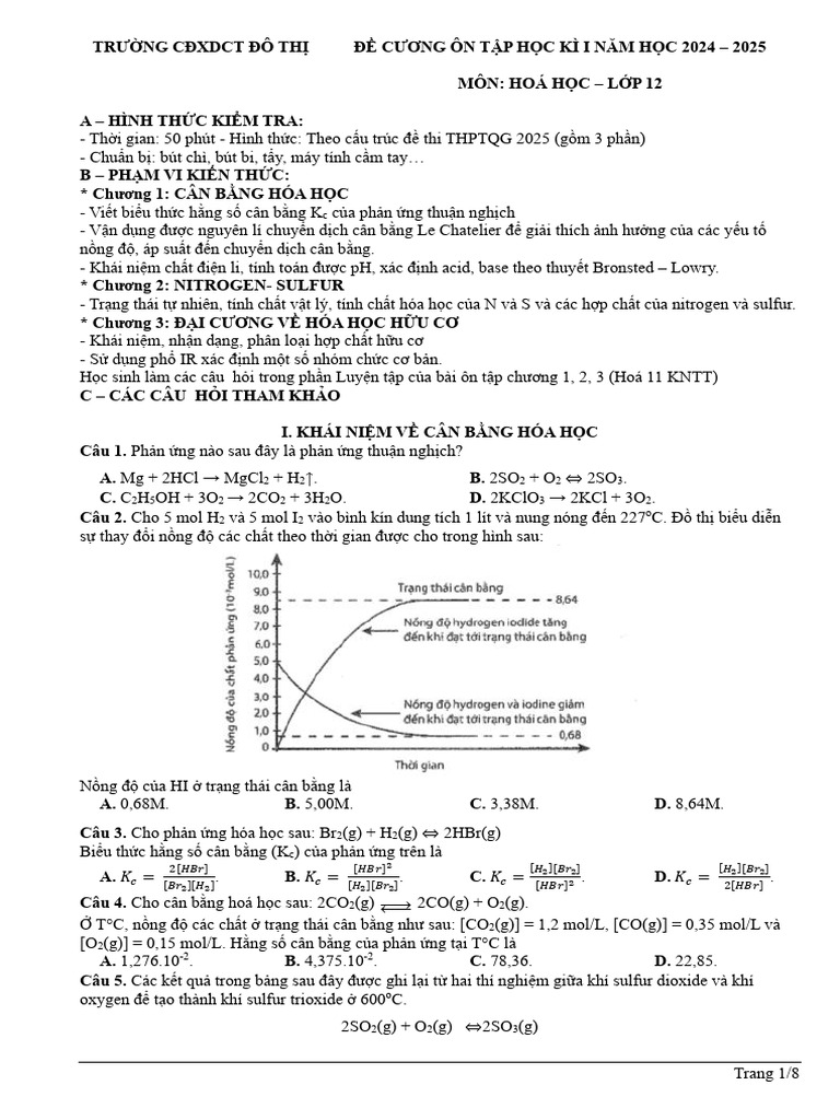 Đề cương - Cuối HK1 - 11 - 24.25 | PDF