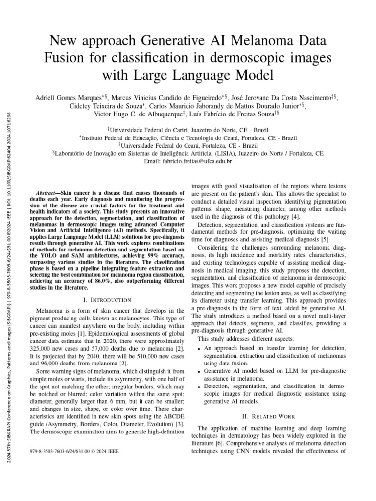 New Approach Generative AI Melanoma Data Fusion For Classification in Dermoscopic Images With ...