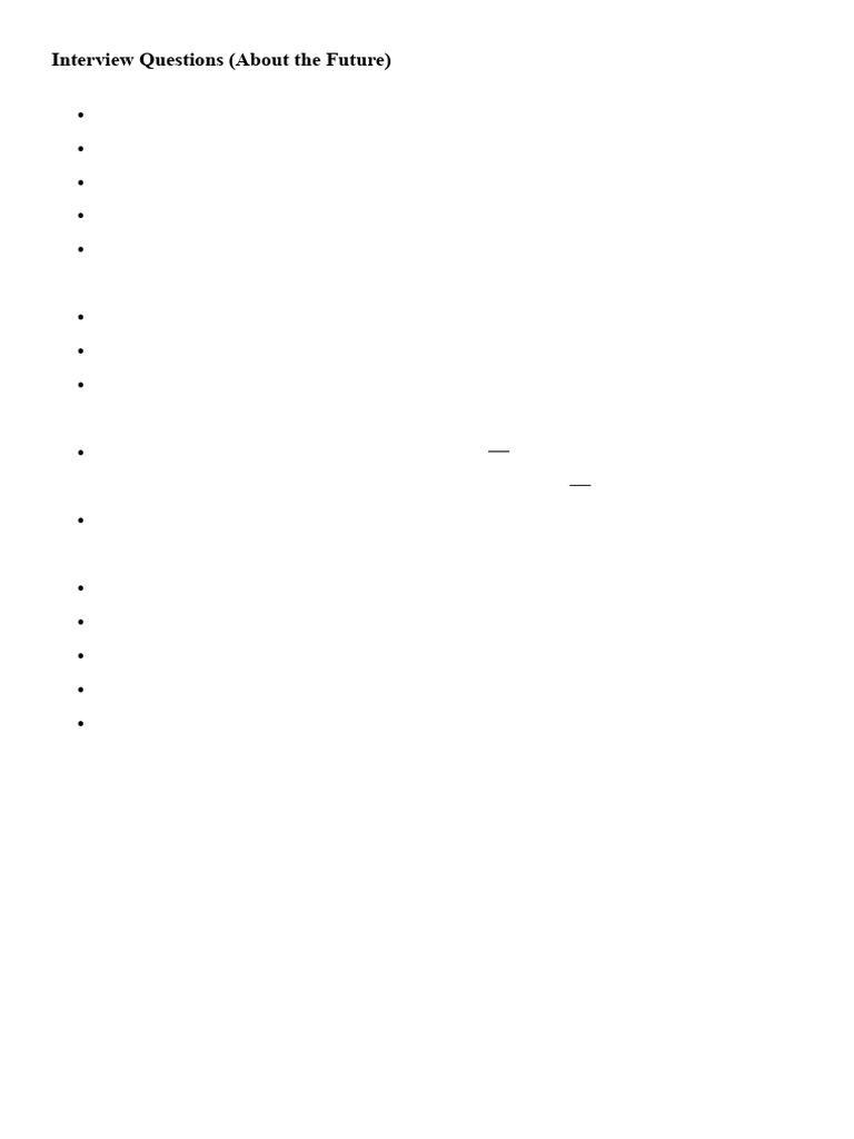 Future-Oriented Interview Questions | PDF