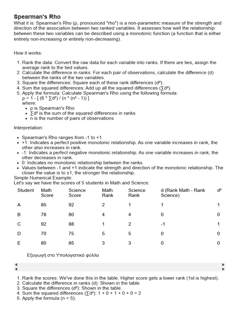 Non Parametric Correlation Pdf Spearmans Rank Correlation
