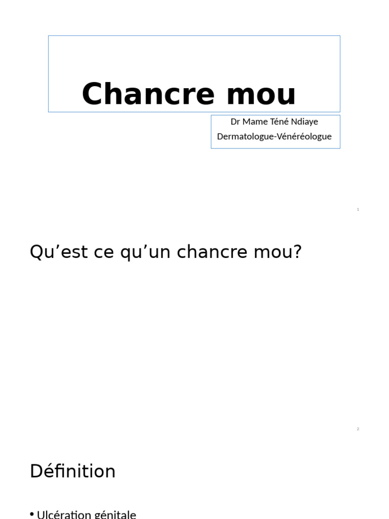 Chancre mou : diagnostic et traitement | PDF | Santé publique ...