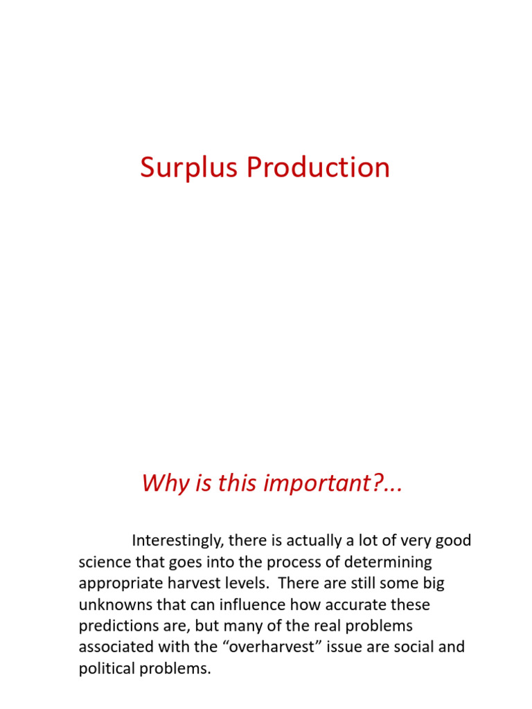 Lecture 16 Surplus Production - Supplementary Material | PDF | Natural ...