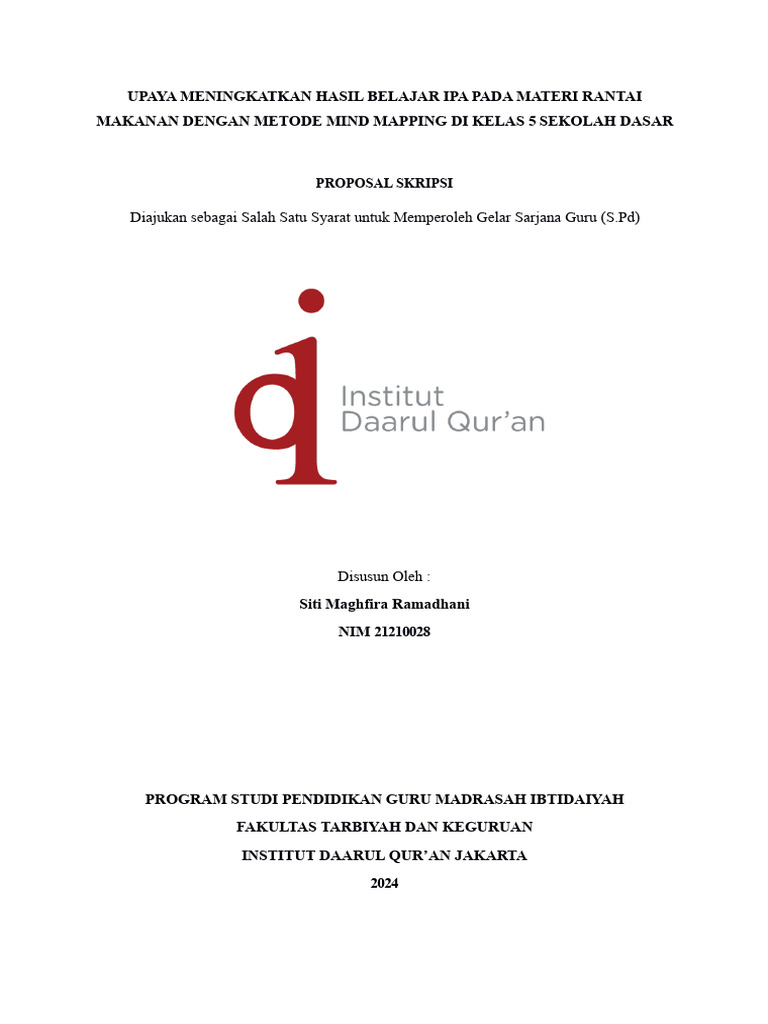 PROPOSAL - Siti Maghfira - 21210028 | PDF