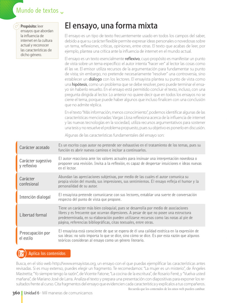 El Ensayo, Una Forma Mixta | PDF | Ensayos | web 2.0