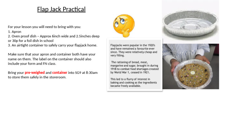 Yr7 L7 Homework- Flapjack Practical | PDF