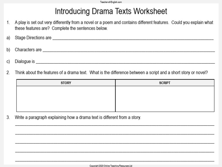An Introduction To Drama Texts | PDF