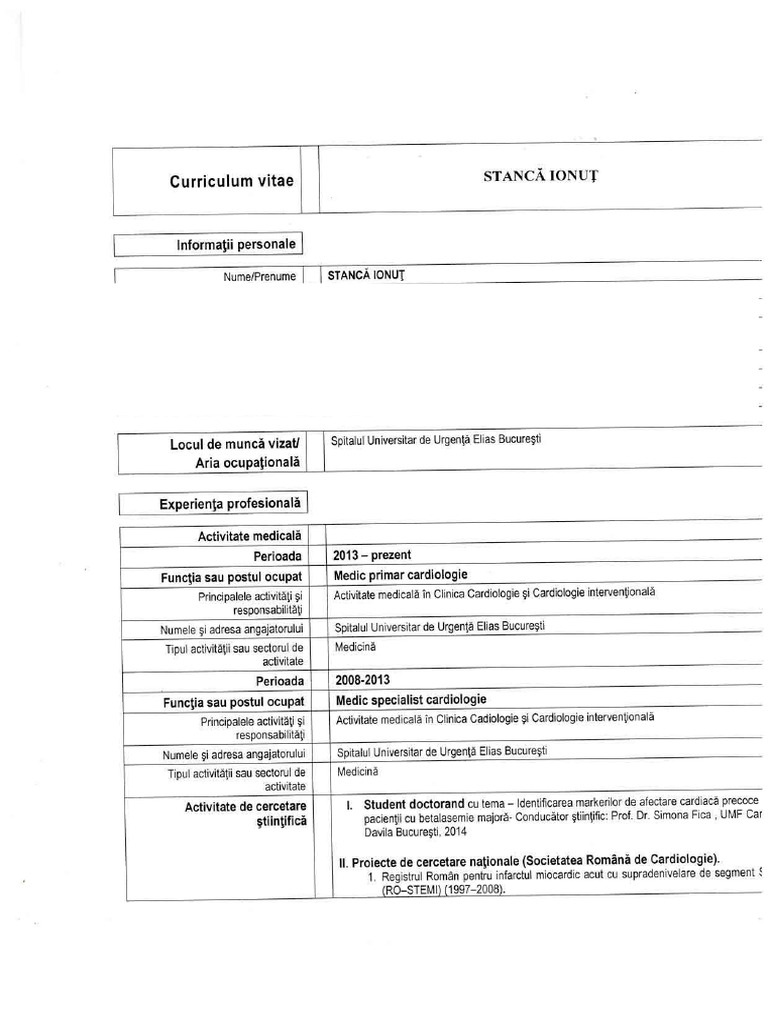 CV Stanca Ionut | PDF