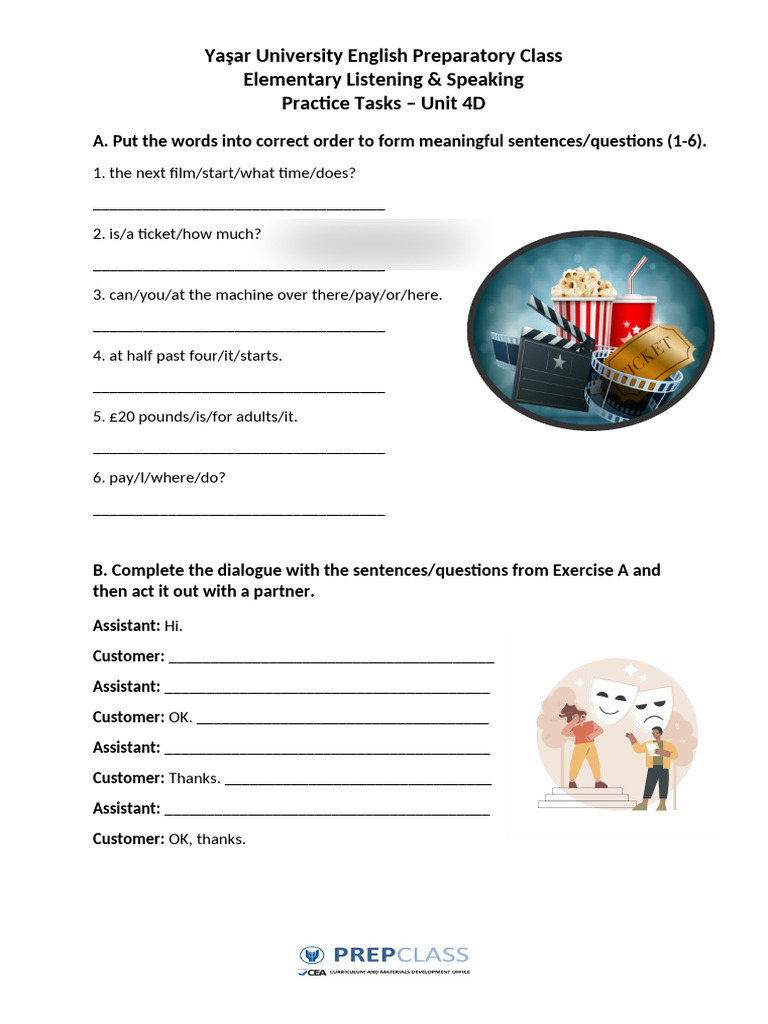 Unit 4D Practice Tasks | PDF