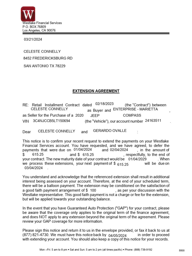 Ext Agreement Wfs 2cosigner | PDF