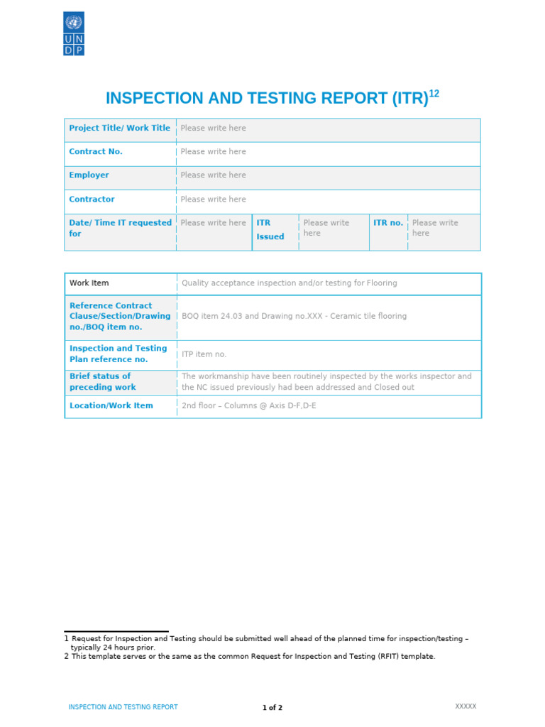 07 Inspection and Testing Report | PDF