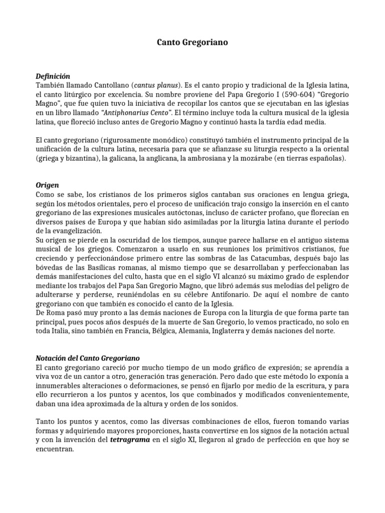 Canto Gregoriano | PDF | Canto gregoriano
