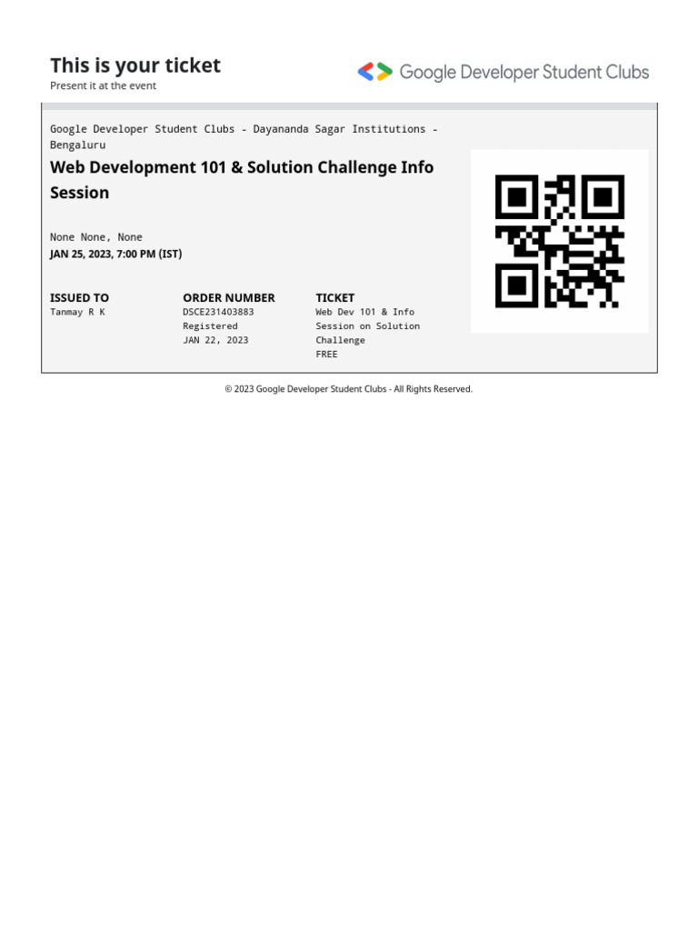 GDSC - Webdev 101 Ticket | PDF
