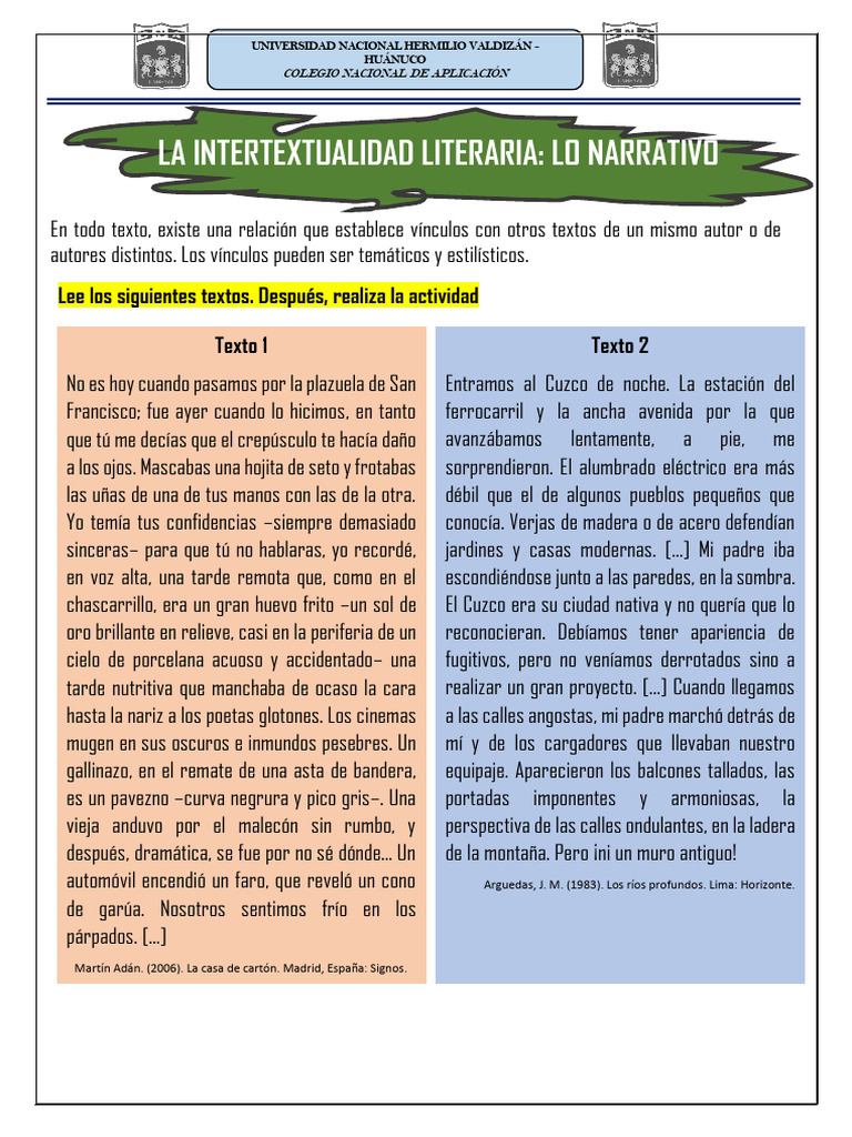 Intertextualidad Literaria, Narrativo... | PDF | Literatura en español