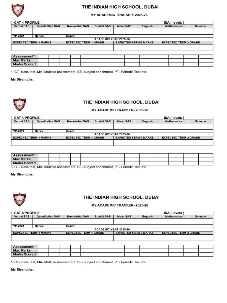 Academic Tracker-2025-26 1 1 | PDF