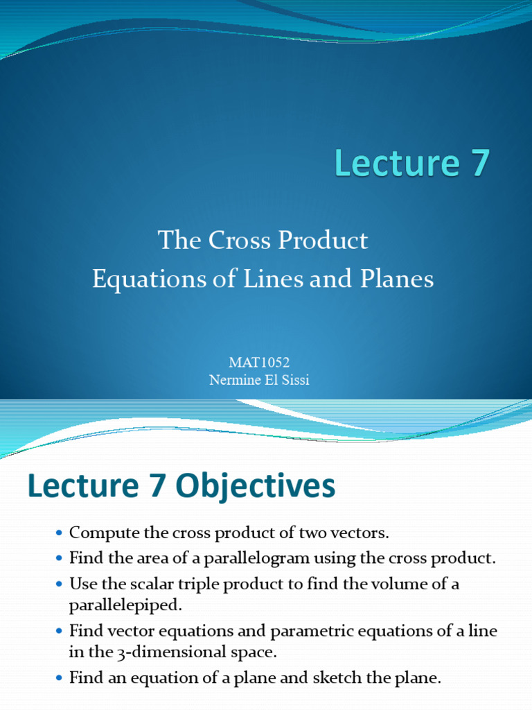 Cross Product and Parallelepiped Volume | PDF | Line (Geometry ...