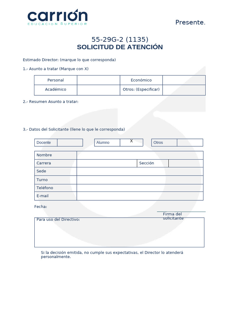 Solicitud 1135-1 - Oficial. | PDF