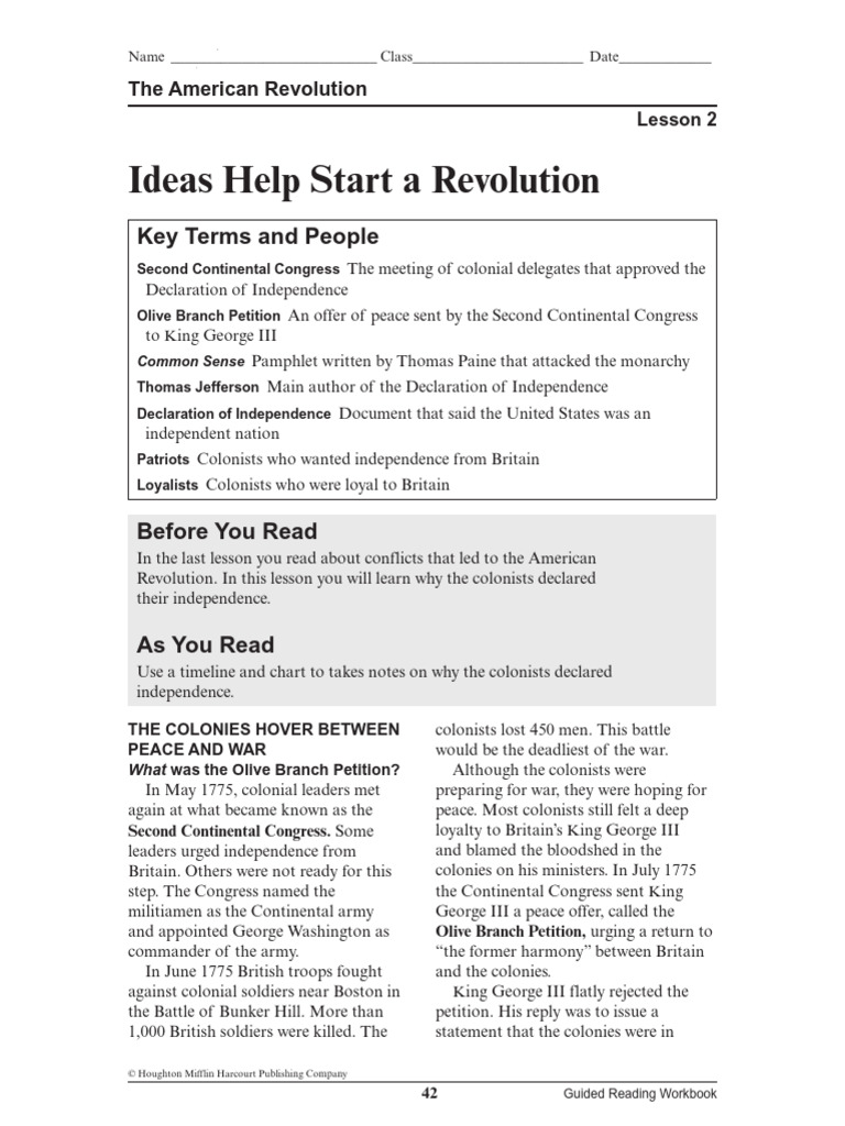 Ideologies of The American Revolution Workbook | PDF | Patriot ...