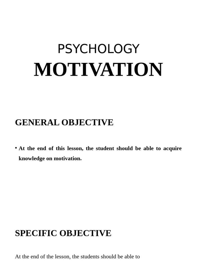 Psychology Motivation | PDF | Motivation | Motivational