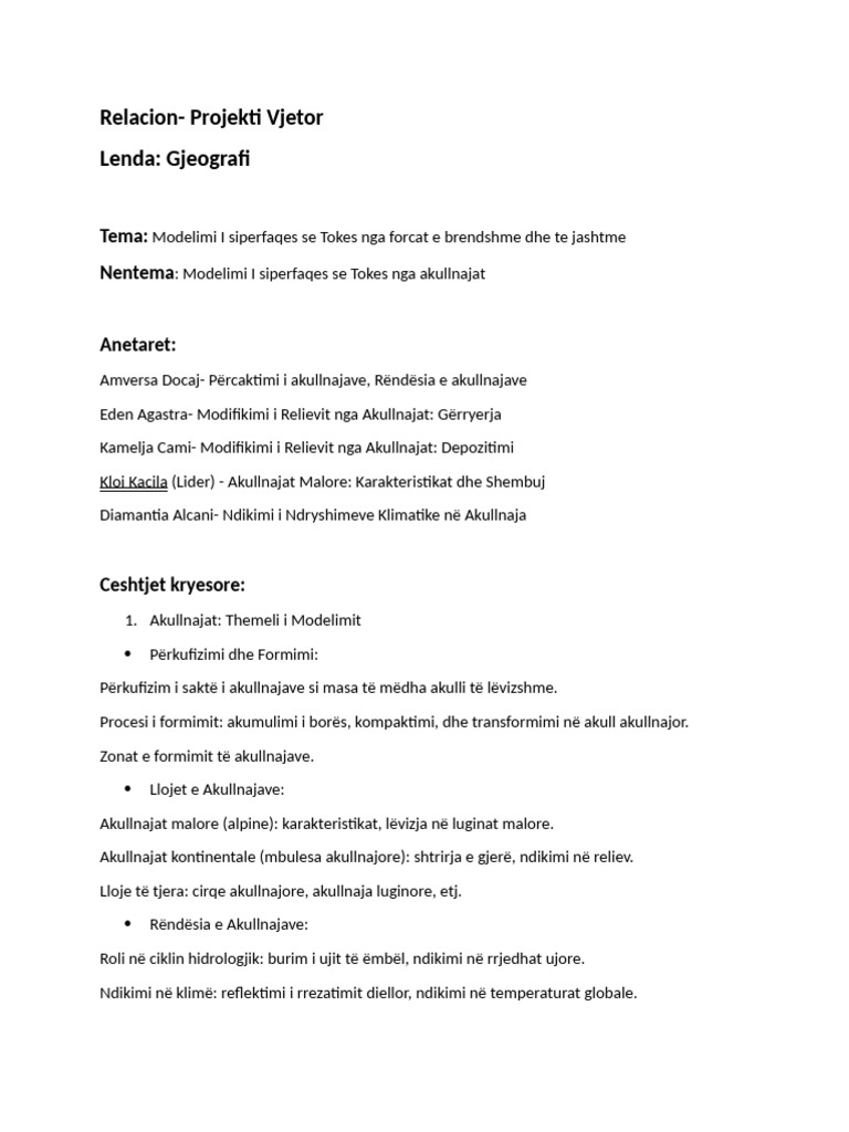 Relacion - Projekt Gjeo-1 | PDF