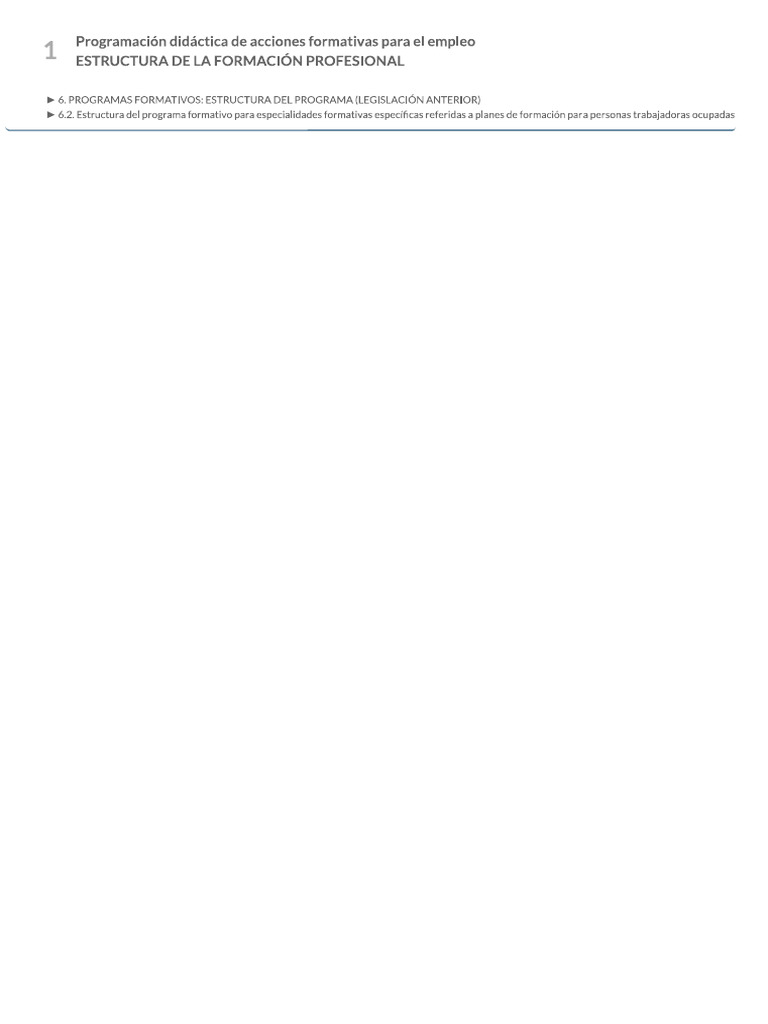 Estructura DL Programa Formativo para Esp Formativas Planes Formación ...