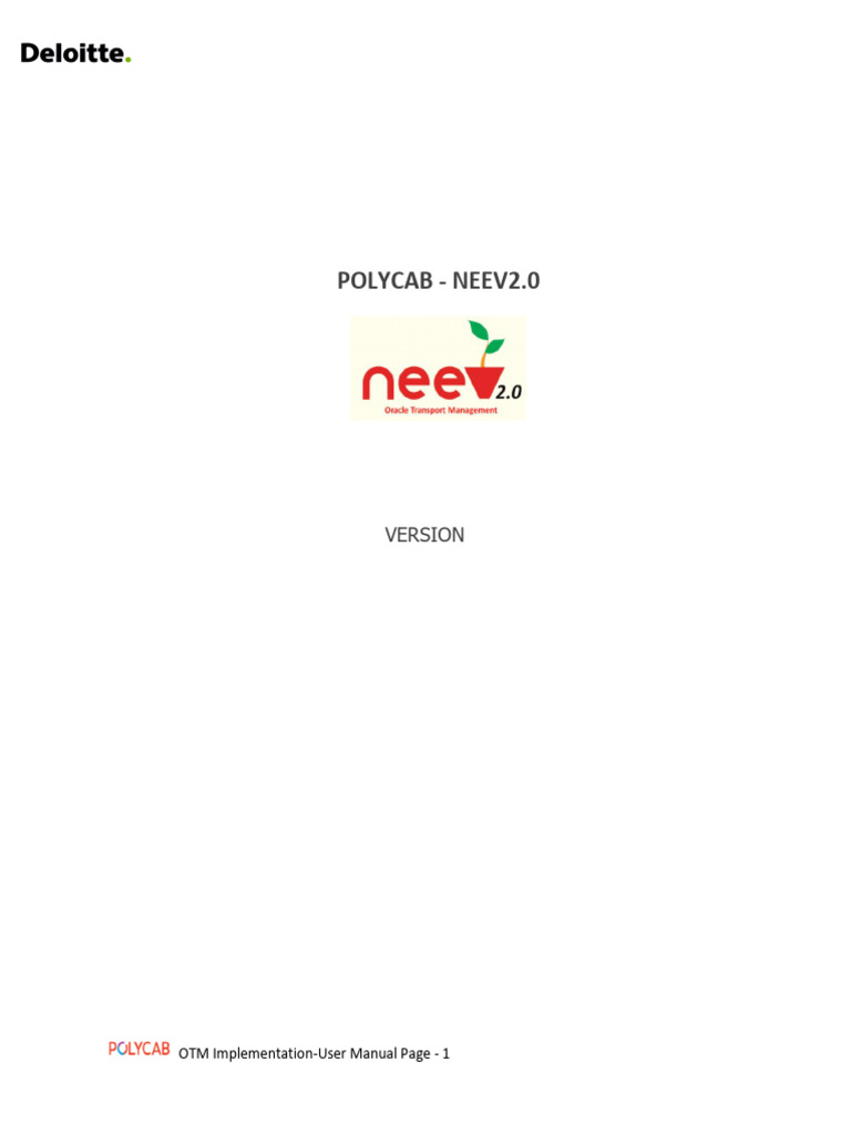 Polycab OTM Implementation-User Manual Draft | PDF | Cargo | Login