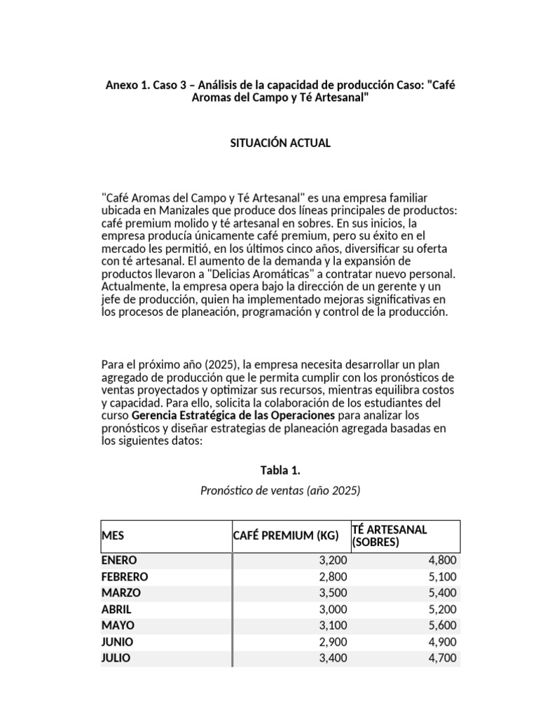Plantilla Caso 3 - Plan Agregado | PDF | Salario | Salario mínimo