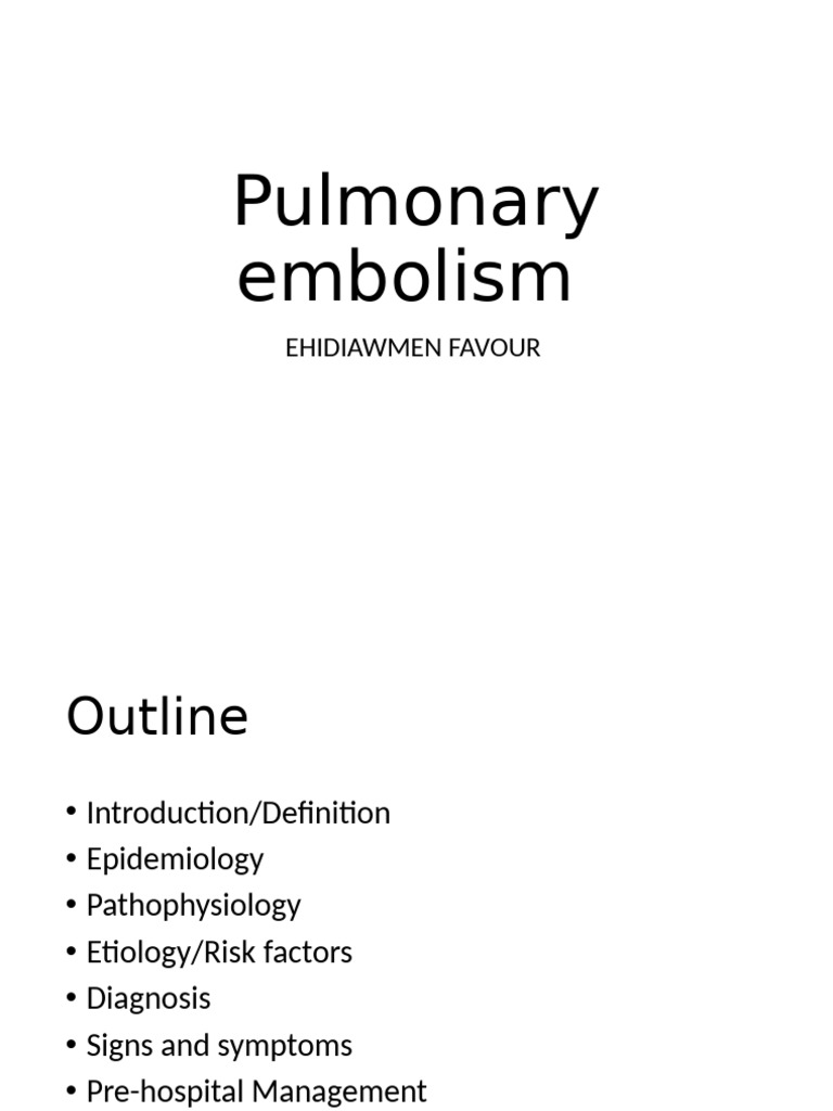 Pulmonary Embol-WPS Office | PDF